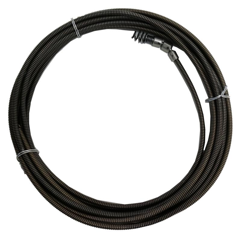 カンツール ワイヤー式排水管清掃器用部品 シングル・ワイヤー 8mm×10m SW0810適応管径φ38mm～65mm ワイヤー長10m1本の線材を巻いたワイヤーです。強力な腰の強さと、弾力性は頑固な詰まりを除去します。
