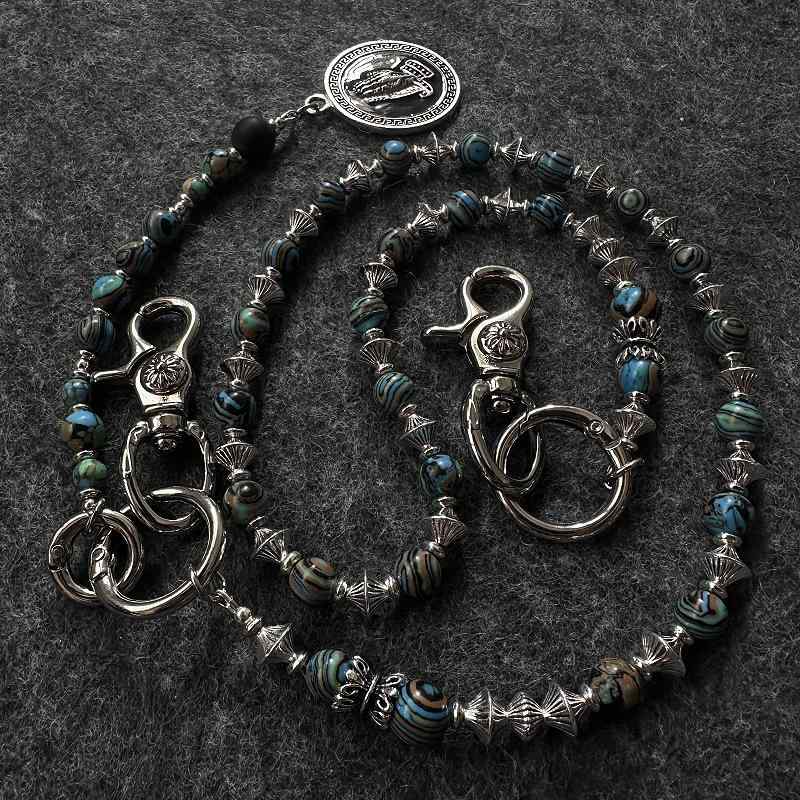 ・製造方法: ハンドメイド・種類: パンツチェーン・カラー: ターコイズブルー、グリーン、ブラック、シルバー・製造方法: ハンドメイド・種類: パンツチェーン・カラー: ターコイズブルー、グリーン、ブラック、シルバー
