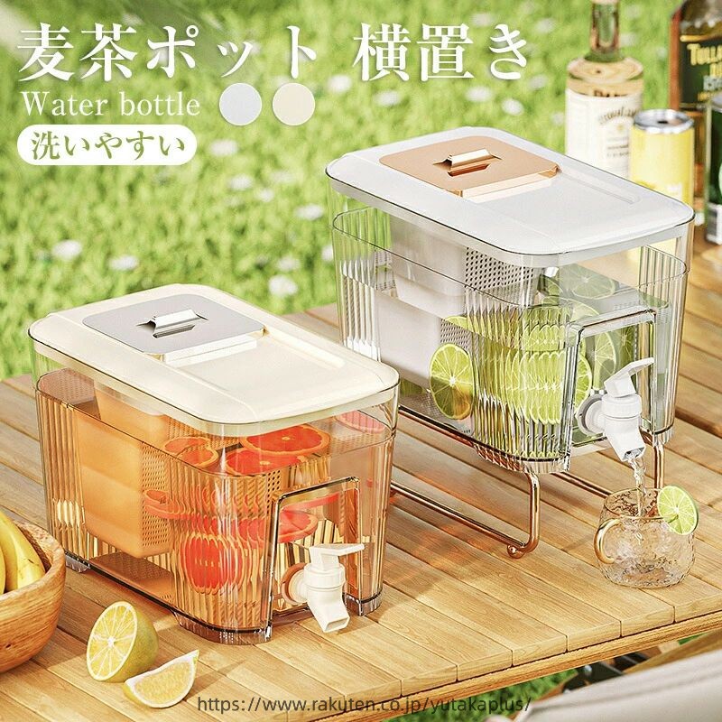 商品情報 商品名 大容量 冷水筒 仕様 ■商品名：大容量 冷水筒 ■材　料：PET+PP ■カラー：ホワイト、ベージュ ■サイズ：画像通り ■重　量：550g お勧めのポイント ■高い密閉性で漏れにくい：漏れ無しで水をスムーズに注ぐことがで...