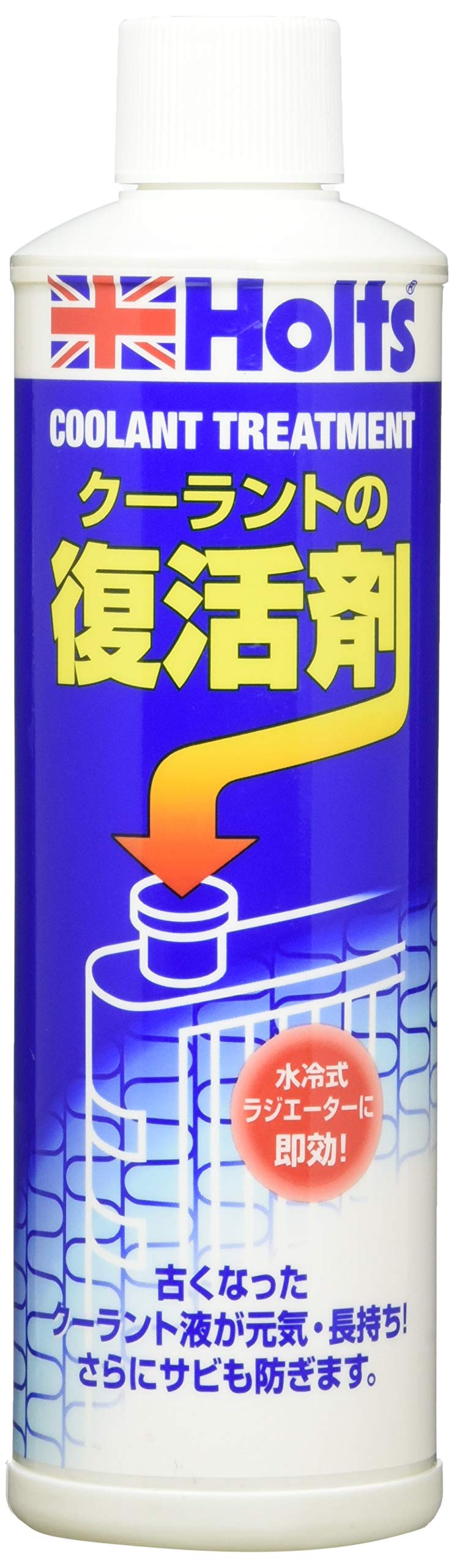 ・内容量:300ml ・推奨添加量:冷却水容量5~7Lに対し本製品1本 ・成分:エチレングリコール(67wt%)、消泡剤、防錆剤 ・色調:黄色 ・適合:オールラジエータータイプ(※スーパークーラントには使用不可)