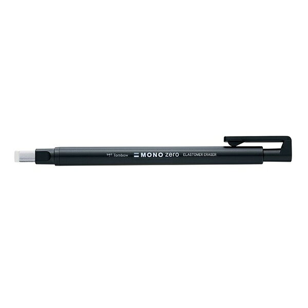 文房具 『ホルダー消ゴム モノゼロ 角型 ブラック EH-KUS11』 Tombow トンボ鉛筆 ピンポイント消しを極めた優れもの♪ 軽い力でも良く消えて、紙面を痛めにくいライトタッチな高性能合成ゴム消しゴムです。 小数点やイラストのニュア...