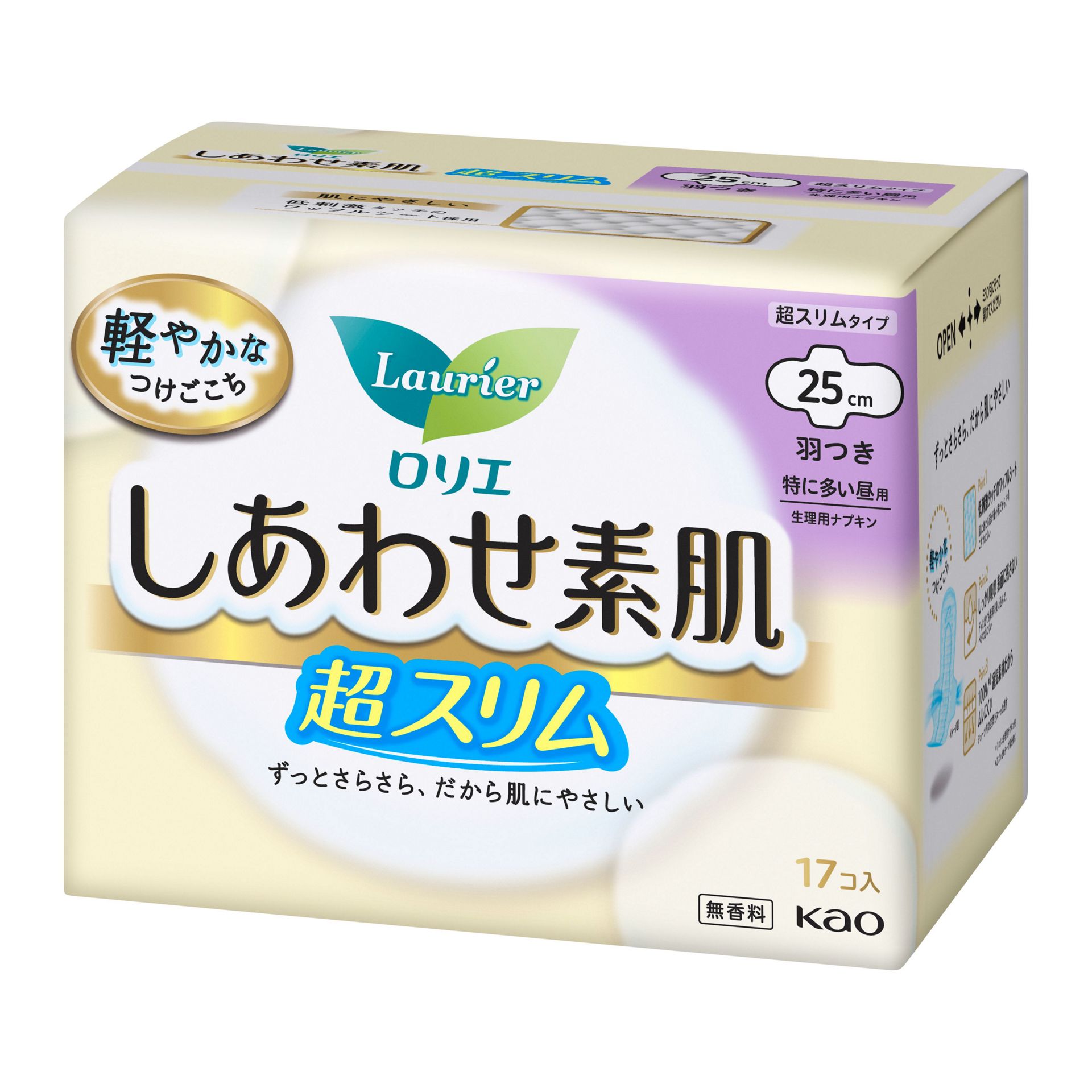 ※商品リニューアル等によりパッケージ及び容量等は変更となる場合があります。ご了承ください。【商品説明】●ずっとさらさら、だから肌にやさしい。軽やかなつけごこち。●低刺激タッチのワッフルシート採用。肌にあたる面が最小限だから（ロリエ生理用ナプ...