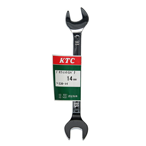 商品名 プロフィットツールスパナ ブランド名 KTC 規格 S30-14 商品サイズ 幅30×高さ160×奥行き17mm 重量68g 用途 狭い場所での六角ボルト・ナットの締緩作業。 機能・特徴 先端部をテーパー形状にし、従来品に比べ厚さを...