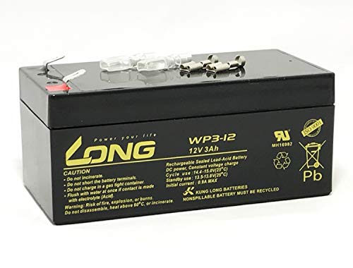 ◆商品名：LONG 12V 3Ah 高性能 シールドバッテリー WP3-12 密封型鉛蓄電池 UPS 無停電電源装置 12V電源・定格容量：12V3Ah（容量は20時間率で計算されています）　・サイズ：横幅134mm×奥行67mm×高さ59...