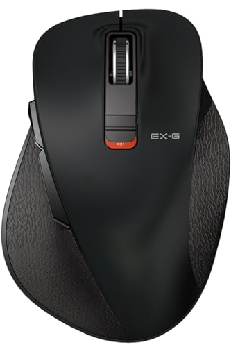 ◆商品名：エレコム ワイヤレスマウス Bluetooth EX-G 握りの極み 静音設計 5ボタン Lサイズ ブラック M-XGL15BBSBK左右ボタンとホイールボタンに加え、「進む」、「戻る」を含めた5ボタンに静音スイッチを採用し、クリ...