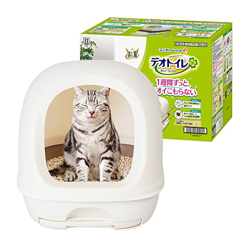 ◆商品名：デオトイレ フード付き本体セット アイボリーニオわない&キレイ続く!商品モデル番号: 4520699619780サイズ: 高さ406×幅547×奥行430(mm)素材: 【猫の室内用トイレ】 ポリプロピレン 【猫の室内トイレ用砂】...