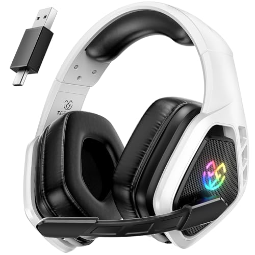 ◆商品名：Tatybo ゲーミングヘッドセット ワイヤレスヘッドセット マイク付き 軽量 7.1ch ＜25ms超低遅延 音画同期 高遮音性イヤーカップ 30時間連続使用可能 RGBライト【5.3 Bluetooth/USB-A/USB-C...