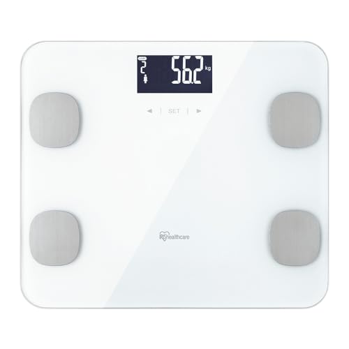 ◆商品名：アイリスオーヤマ 体重計 体組成計 健康家電 健康 ヘルスケア 体調管理 IBCM-211-W ホワイト商品サイズ（cm）：幅約30×奥行約26×高さ約2.4●製品重量：約1.4kg●電源：単4形乾電池（1.5V）×2本(別売)※...