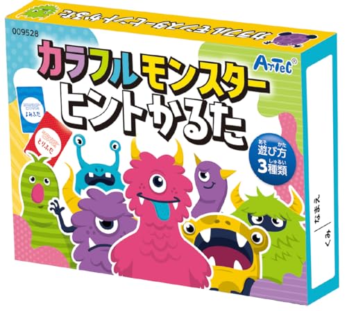 ◆商品名：アーテック(artec) カラフルモンスターヒントかるた 9528 幼児 絵合わせ めくりかるた 3通りの遊び方ができる 知育サイズ (約) :カード/56×86mm、箱/117×88×22mm素材・材質:紙セット内容:取り札48...