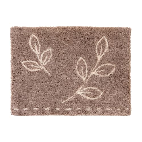 ◆商品名：オカ(OKA) 乾度良好ナチュラルリーフ バスマット 約45cm×60cm ブラウン (洗える 吸水 速乾 抗菌 防臭 ナチュラル)サイズ：約45cm×60cmマットの高さ：約17mm品質：アクリル100％（特殊吸水素材 抗菌防臭...
