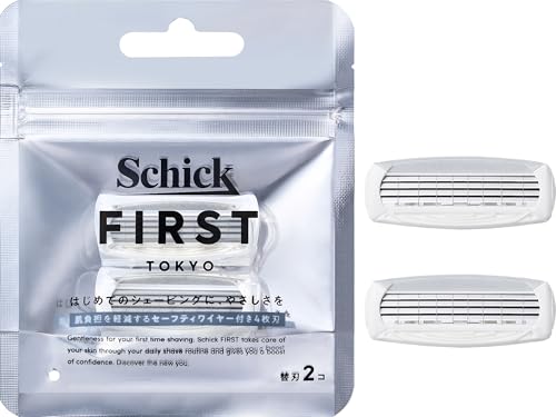 ◆商品名：Schick(シック) シックファースト シェービング替刃（2コ入） 髭剃り カミソリ「はじめてのシェービングに、やさしさを」柔らかいヒゲもやさしく剃れる、セーフティワイヤー付き4枚刃顔のカーブにフィットしやすく、小回りのきく首振...