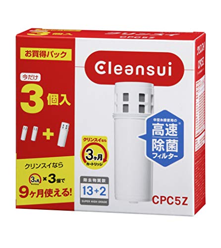 ◆商品名：クリンスイ 浄水器 ポット型 交換用カートリッジ 3個入り CPC5Zサイズ:幅55×奥行55×高さ144mm本体重量:85g素材・材質:ABS樹脂対応商品:CP207、CP205、CP007(GR)、CP007(RD)、CP00...