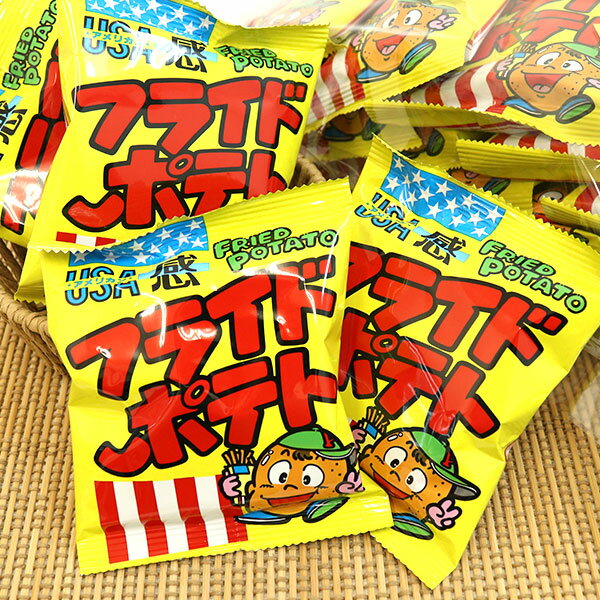 昔から愛され続けている駄菓子スナック！ 程よい塩気が後引く味わいのポテトスナックです♪ 【ピースサイズ】 約H13.0×W11.5cm 【パッケージサイズ】 約H36.0×W48.0×D10.0cm 【包装形態】 袋入り ◎最新入荷情報！ ...