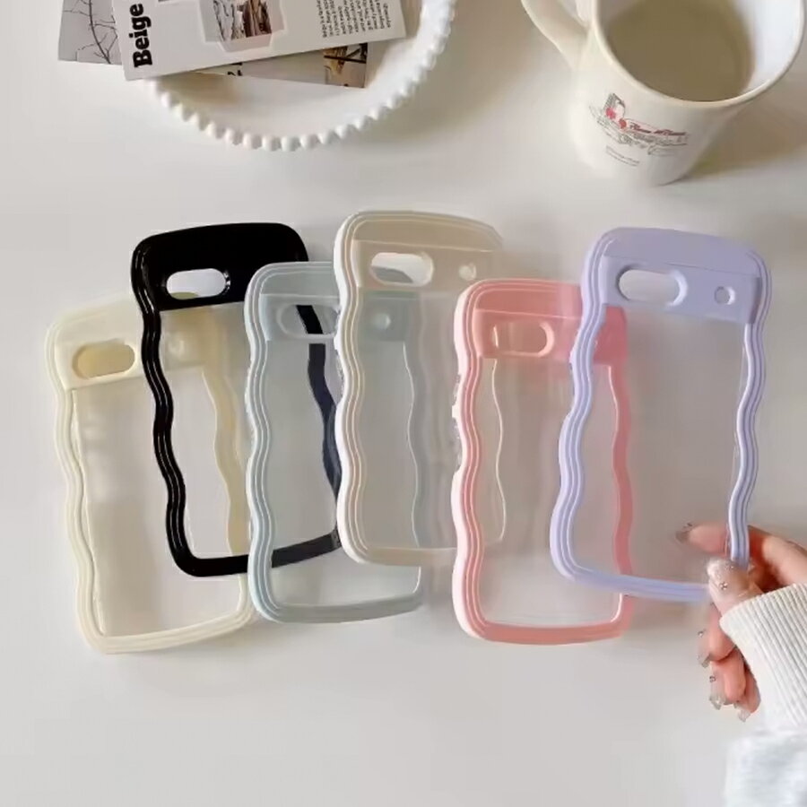 ◆商品説明◆ パステルカラー×ウェーブフレームが可愛い背面ケースです！ 背面が透明なので、ステッカーや写真を挟んで自分好みにカスタマイズできます♪ ◆対応機種◆ Google Pixel 8a Google Pixel 9 Google P...