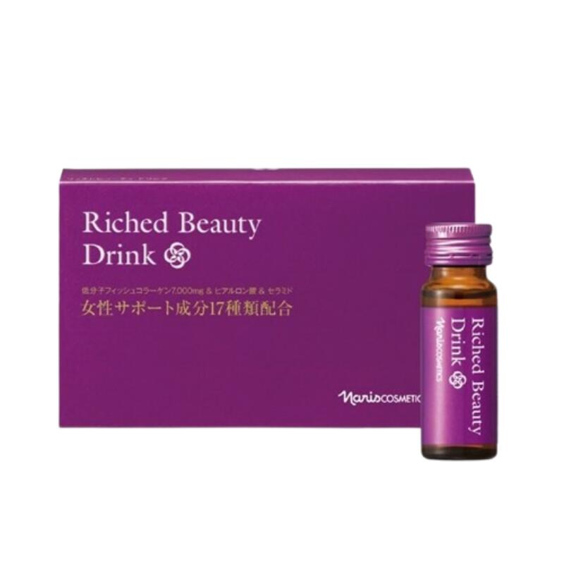 ナリス リッチドビューティ ドリンク 20mL×10本 ナリス化粧品 いつまでも美しくと願っても、年々増える女性特有の悩みに。低分子フィッシュコラーゲン7,000mgやヒアルロン酸、セラミドなど美容サポート成分とカラハリスイカ果汁やカクタス...