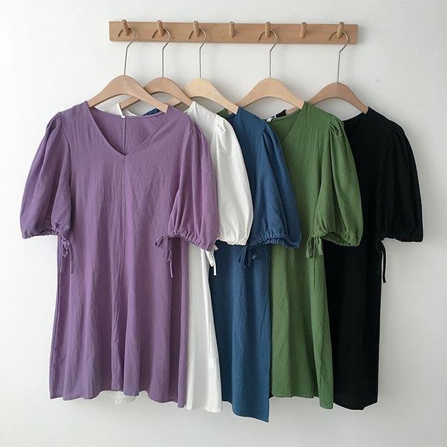 Tシャツワンピ レディース Tシャツ ロング 半袖 ロングTシャツ Vネック Tシャツワンピース ミニ丈ワンピース 夏ワンピース サマーTシャツレディース用の半袖Tシャツワンピース吸湿性・通気性に優れた綿混紡素材を使い、快適感たっぷりの着心...