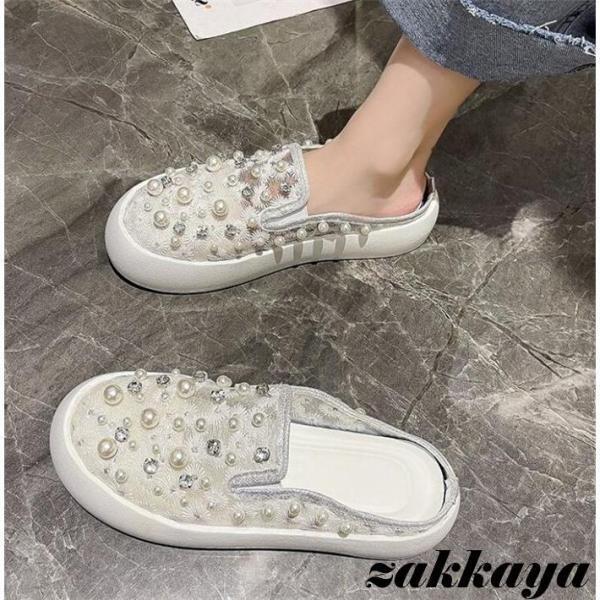 カジュアルシューズ レディース 疲れない かかとなし スニーカー カジュアル 靴 シューズ サンダル 春 夏◆素材：PU◆サイズ：　22.5cm　23cm　23.5cm　24cm　24.5cm　25cm注意事項：★サイズ数字は目安です。商品...