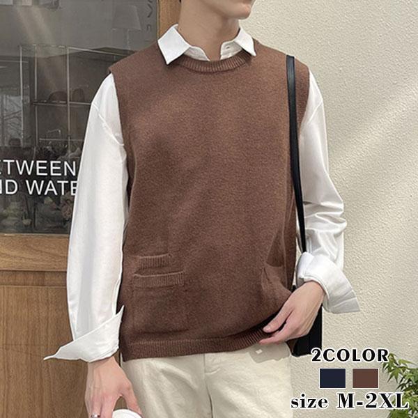 商品詳細:カラー:/ブラック/コーヒーブラウンサイズ:/M/L/XL/2XL【商品説明】☆しわになり難く、型崩れしにくい、お手入れがしやすいニットベストです！☆普段着や通勤通学など様々なシーンで活躍できるシンプルなデザイン!【素材】コットン...