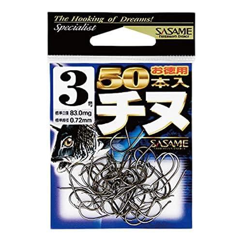 ささめ針(Sasame) 05VTN チヌ 黒 徳用 50本入り #1入数:50本入りフックカラー:黒(ブラック)ヒネリあり / 平打ち加工