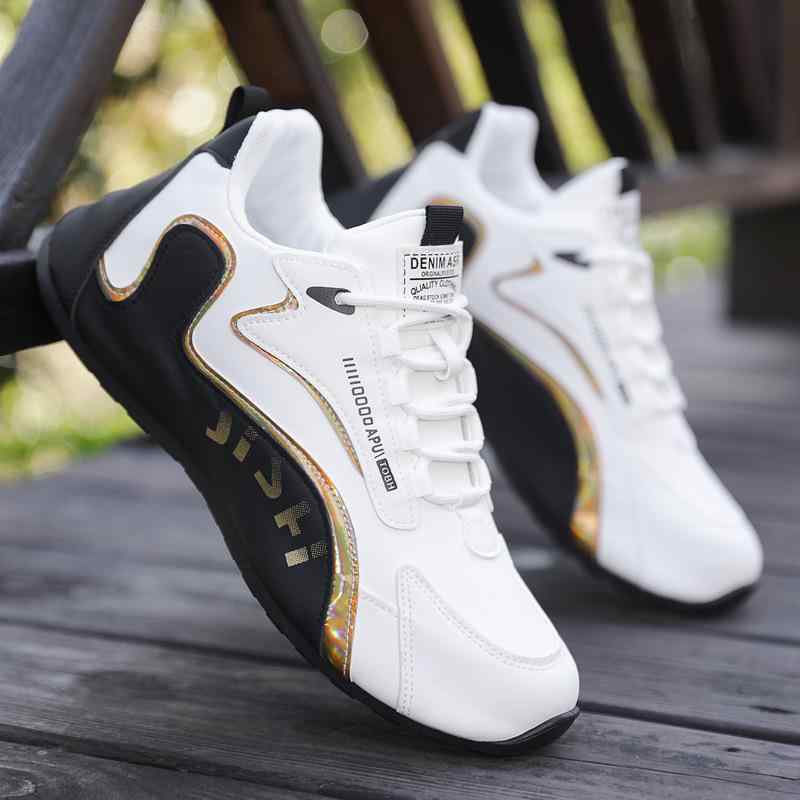 スニーカー メンズ 男性用 運動靴 合成皮革 厚底 ローカット 紐靴 黒 白 通気性 スポーツ 普段使い・商品カテゴリ: スニーカー・対象年齢: 青年 (18-40歳)・スタイル: スポーツ・機能: 通気性・性別: 男性・柄: 無地・靴の素...