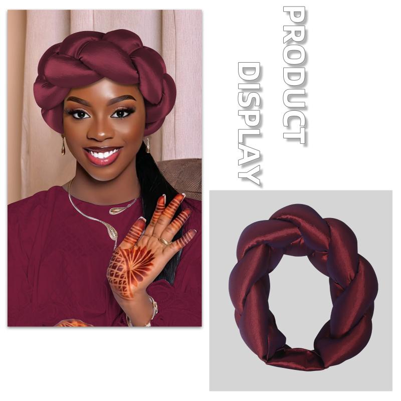 ヘアバンド レディース 雑貨 ヘアアクセサリー スカーフ付き ボリューム ターバン風 無地 エスニック シルバー 紺色 黒 水色 ゴールド コーヒー色 緑 カーキ ワインレッド 赤紫色 ポリエステル 民族風 春夏 秋冬