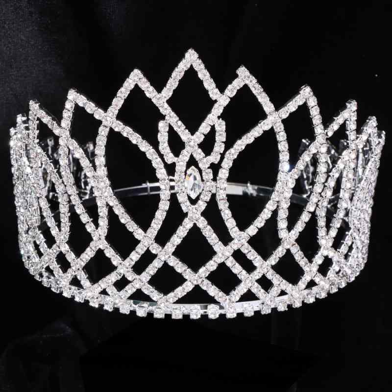 ウェディング ティアラ レディース ブライダル クラウン ヘアアクセサリー 髪飾り プリンセス 女王 王冠 結婚式 パーティー 披露宴 挙式 イベント ラインストーン キラキラ エレガント ゴージャス 電気メッキ加工 ゴールド シルバー 南...