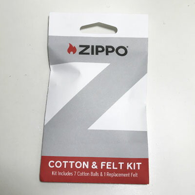 ■ 【ZIPPO（ジッポー）】コメントジッポーの交換用コットン&フェルト内容：コットンボール7個/フェルト1個※フェルトパッドはスリムタイプにはお使い頂けませんパッケージ裏面に説明書あり