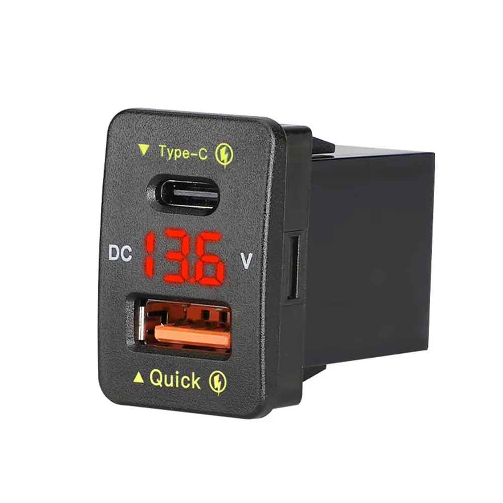 仕様: タイプ A (スーパー+スーパー) 最大出力: 45W (各 22.5W) タイプ B (タイプ C+QC) 入力電圧: DC 12V-24V 最大出力: 36W (各 18W) 素材: PC 色: 赤 適用モデル: トヨタ用 特徴...