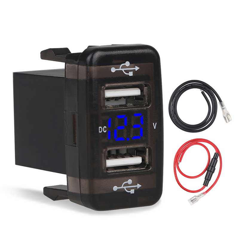 高品質のABS素材で作られています デュアルUSBポートは、2つの異なるデバイスを充電できます。 モバイル機器を急速充電できるインテリジェント充電技術。 トヨタのための特別なデザイン。 仕様： 入力電圧：12V Outpot電圧：5V 出力...