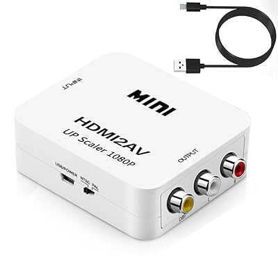 HDMI to AV変換コンバーター 1080P対応 アナログ変換 音声出力可 テレビ/PS3/PS4/PS5PC/BDプレーヤー/switch用変換コンバーター 充電ケーブル付き ホワイトブランド色HDMItoAV 【ホワイト】モデルwh...