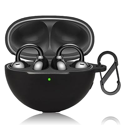 イヤホンケース For HUAWEI FreeClip 専用 カバー シリコン素材 柔らかい キズ防止 軽量 耐衝撃 カラビナ付き 装着充電可能 紛失防止 防塵 huawei freeclip 用 保護カバー (ブラック)ブランド色ブラック...