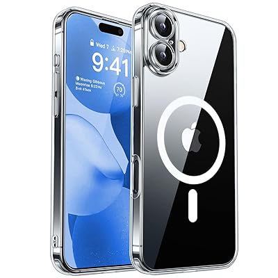 iPhone 17 用 ケース Magsafe対応 カメラ周辺保護 ワイヤレス充電 あいふおん 17 用 ケース 耐衝撃 エアガードコーナー 傷つき防止 指紋防止 リング マグネット搭載 アイフォン 17 用 カバー- 透明ブランド色透明モ...