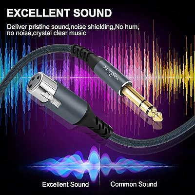 XLRメス→1/4インチ(6.35mm) TRSケーブル 2M 2本入り 編組クォーターインチステレオジャック XLRマイクケーブル (Profesional/Hifi)ブランド色XLRメスから6.35mm オス 2本入りモデル2 Pièc...