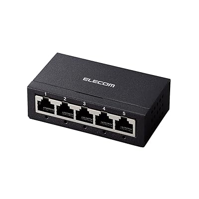 スイッチングハブ 5ポート ギガビット 金属筐体 コンパクト 軽量 [ACアダプター付属/壁掛け設置対応/静音ファンレス/省電力/EU RoHS指令準拠] ブラック EHC-G05MA-Bブランド色ブラックモデルEHC-G05MA-B商品説...