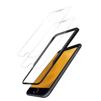 iPhone SE 第3世代 ガラスフィルム 第2世代 / 8 / 7 強化 硬度10H 指紋防止 自己吸着で貼りやすい エアーレス 飛散防止設計 【2枚 / ガイド枠付き】 PMWA22SFLGGWブランド色クリアモデルPMWA22SFL...