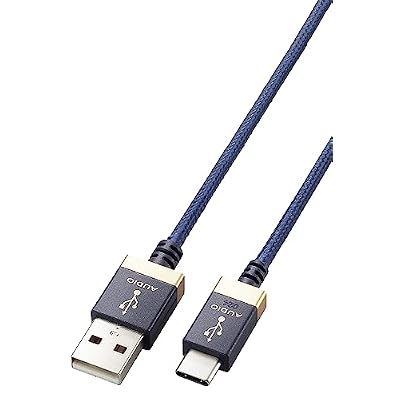 USB ケーブル オーディオ用 変換 [ タイプA & タイプC ] USB-A USB-C 音楽伝送 OTG ハイレゾ音声 ナイロンメッシュ 1m ネイビー 【 DAC アンプ オーディオインターフェイスなどに対応 】 【iPhone 1...